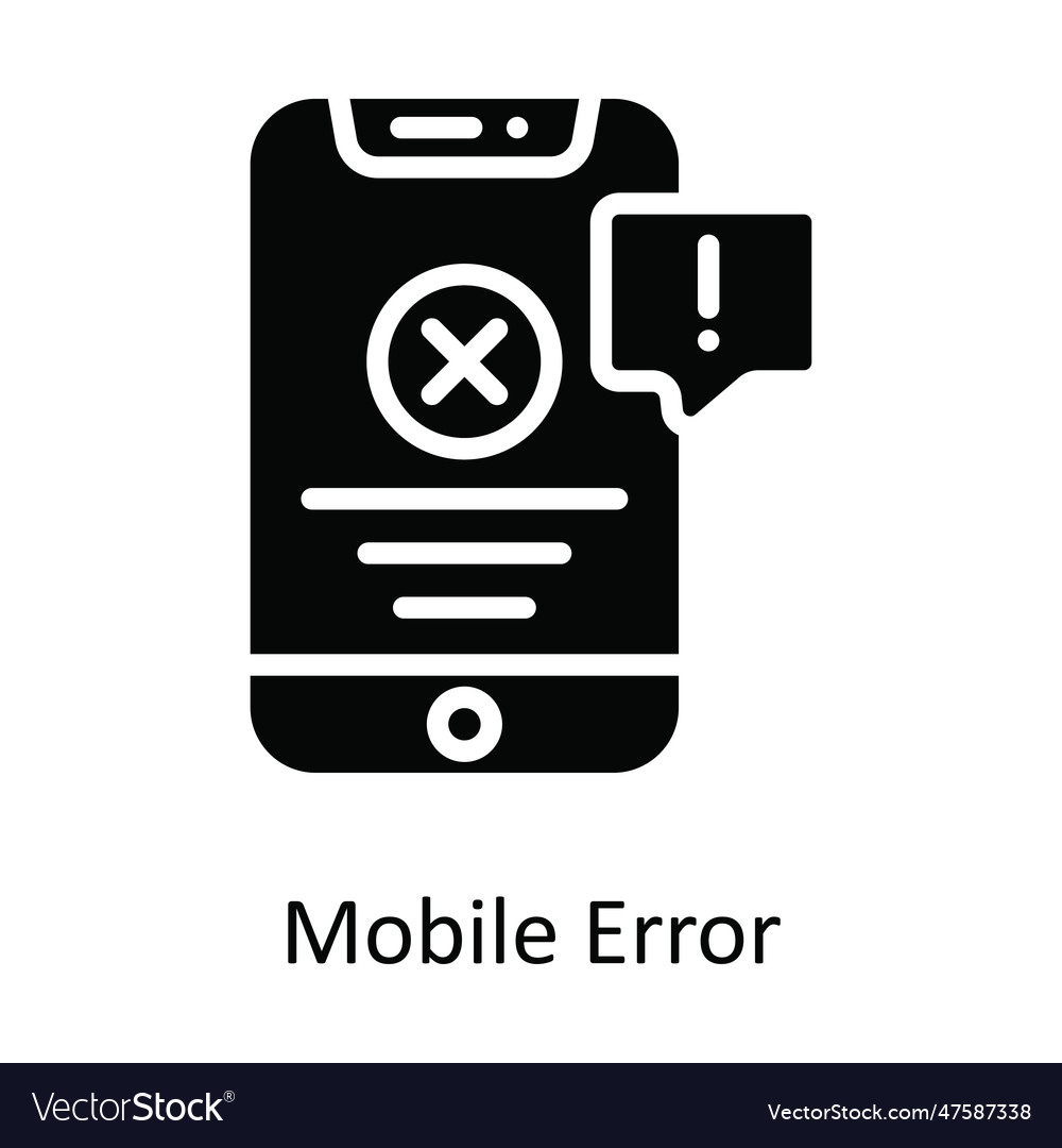 Mobile error solid icon design Royalty Free Vector Image