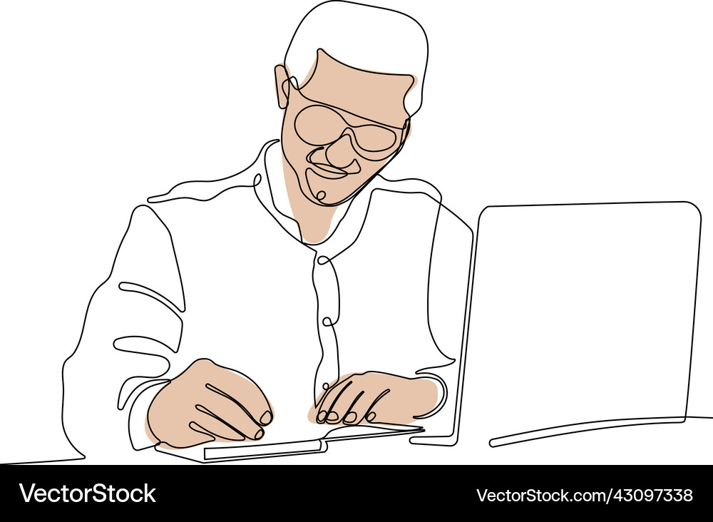 One continuous line is the concept Royalty Free Vector Image