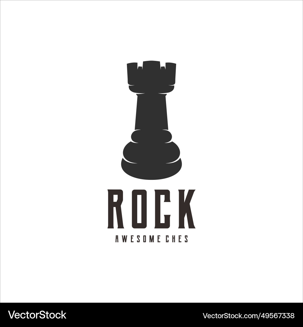 Rock chess vintage retro designs Royalty Free Vector Image