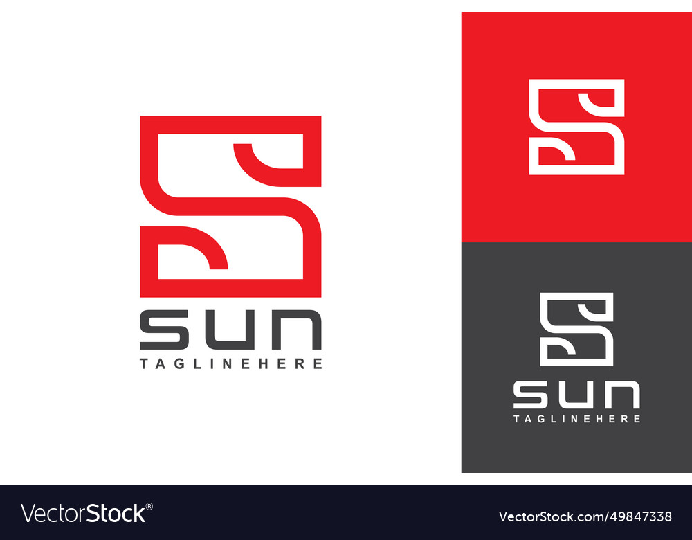 S letter sun ambigram logo Royalty Free Vector Image