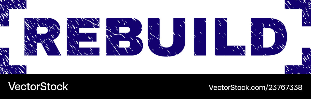 Scratched textured rebuild stamp seal between Vector Image