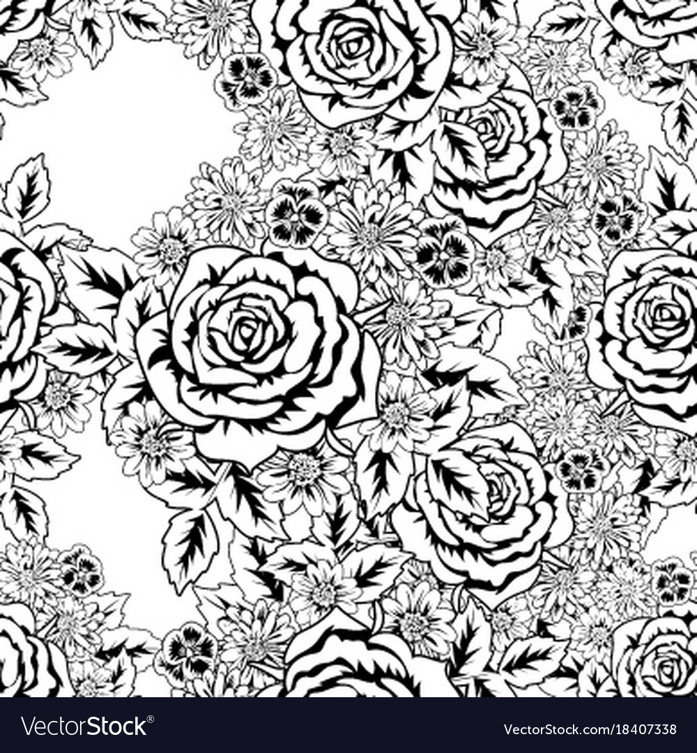 Seamless Monochrome Pattern Royalty Free Vector Image