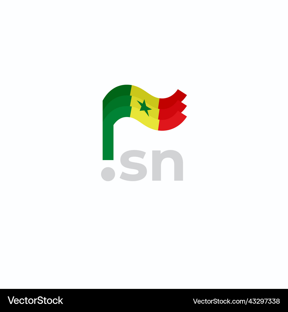 Senegal flag icon original simple design marker Vector Image