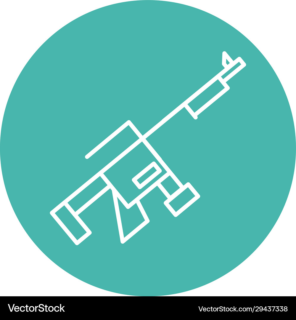 Sniper gun military force line block style Vector Image
