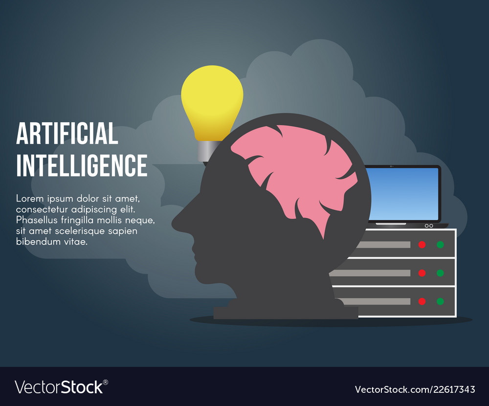 Artificial intelligence concept design template Vector Image Artificial intelligence concept design template Vector Image