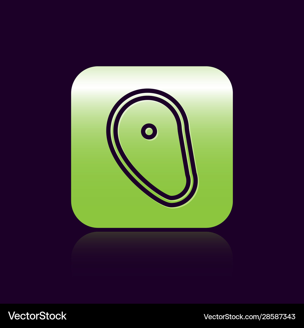 Black line steak meat icon isolated on Royalty Free Vector