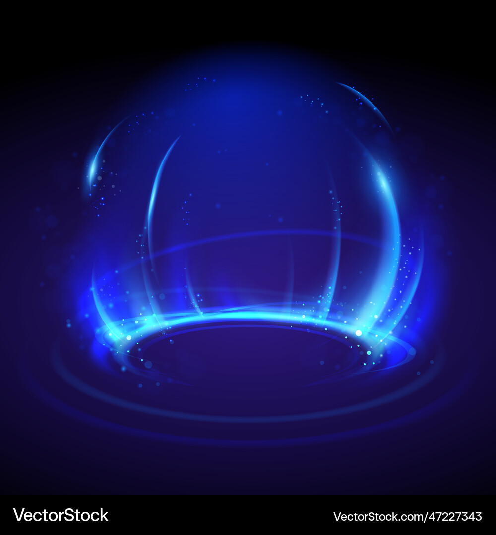 Blue energy sphere or mystic ball Royalty Free Vector Image