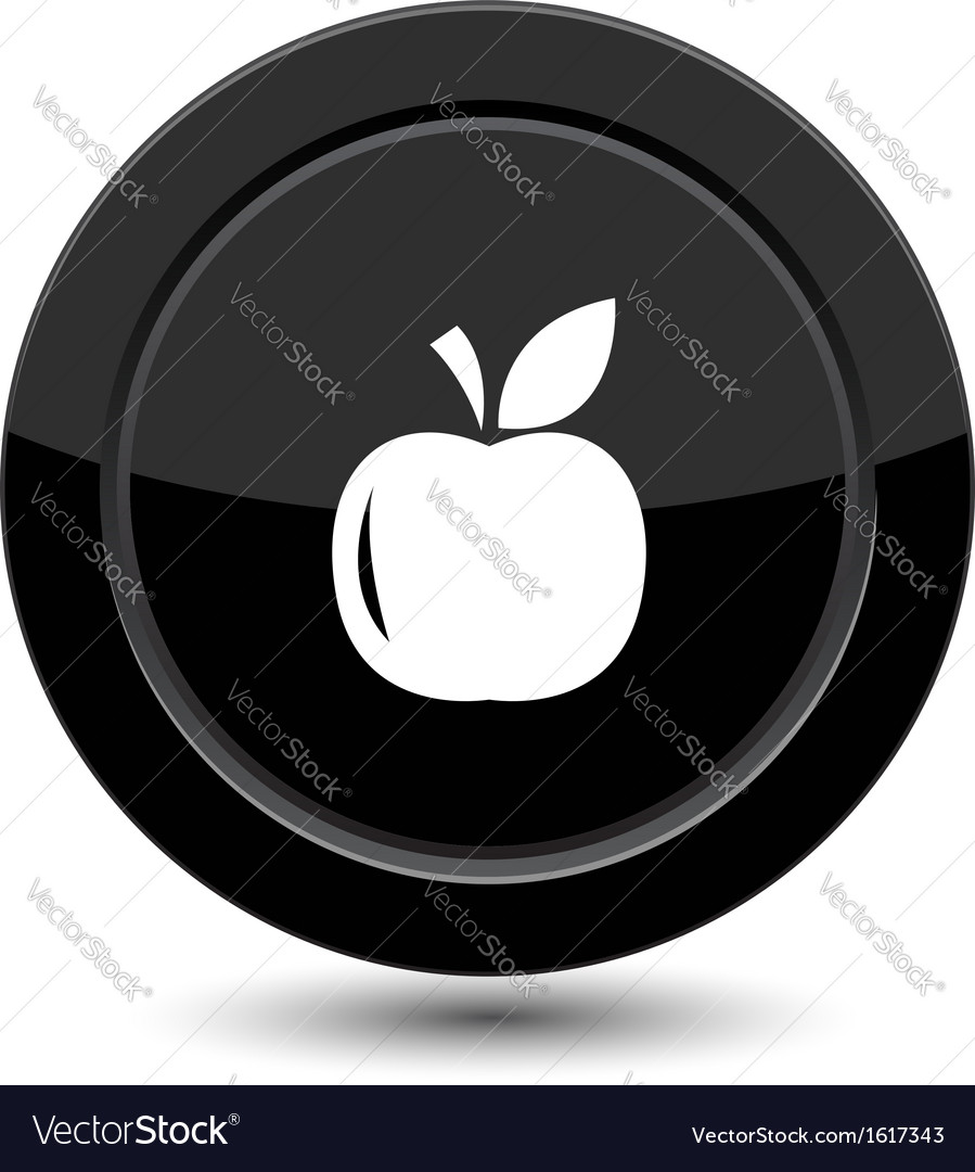 Button with apple Royalty Free Vector Image - VectorStock
