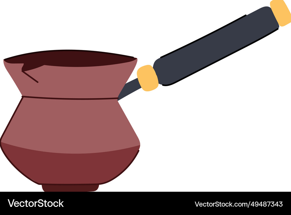 Cafe turkish cezve coffee cartoon Royalty Free Vector Image
