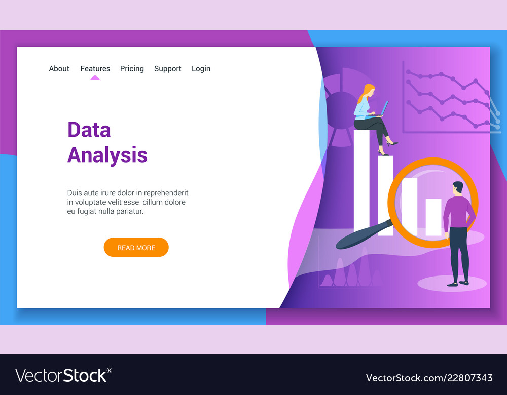 Concept on data analysis theme Royalty Free Vector Image