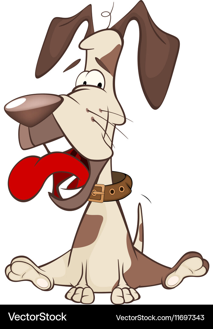 Cute hunting dog cartoon Royalty Free Vector Image
