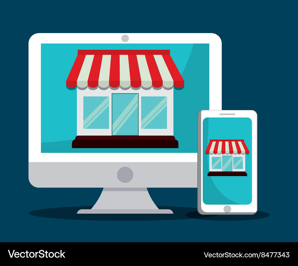 Flat design of shopping icon Royalty Free Vector Image