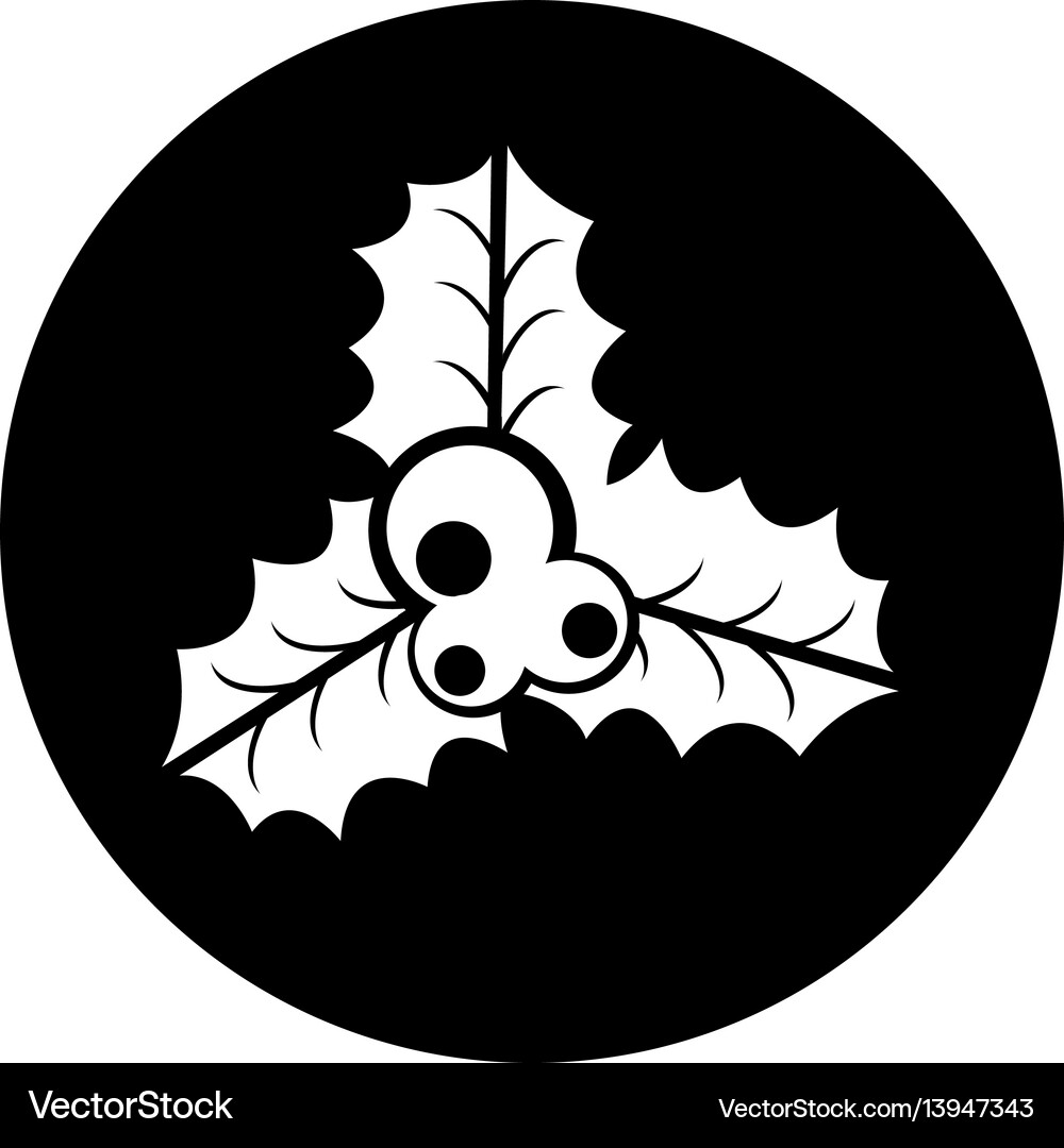 Floral decoration christmas icon Royalty Free Vector Image