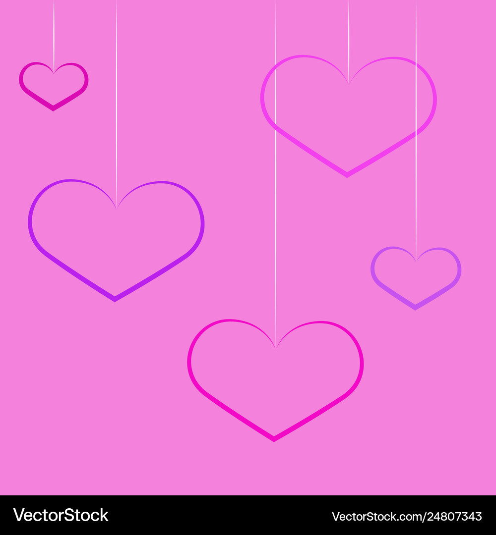 Heart shapes in different sizes and colors Vector Image
