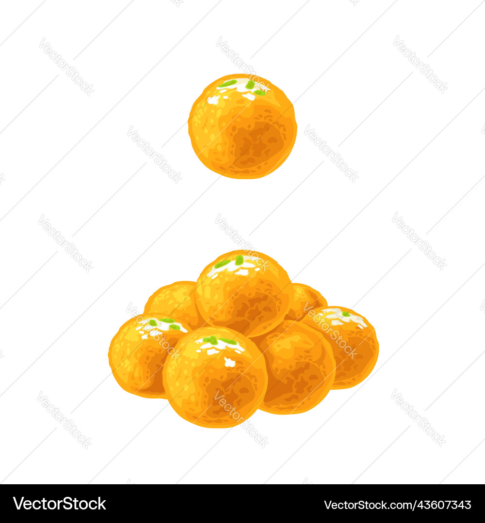 Indian traditional sweets ladoo realistic Vector Image