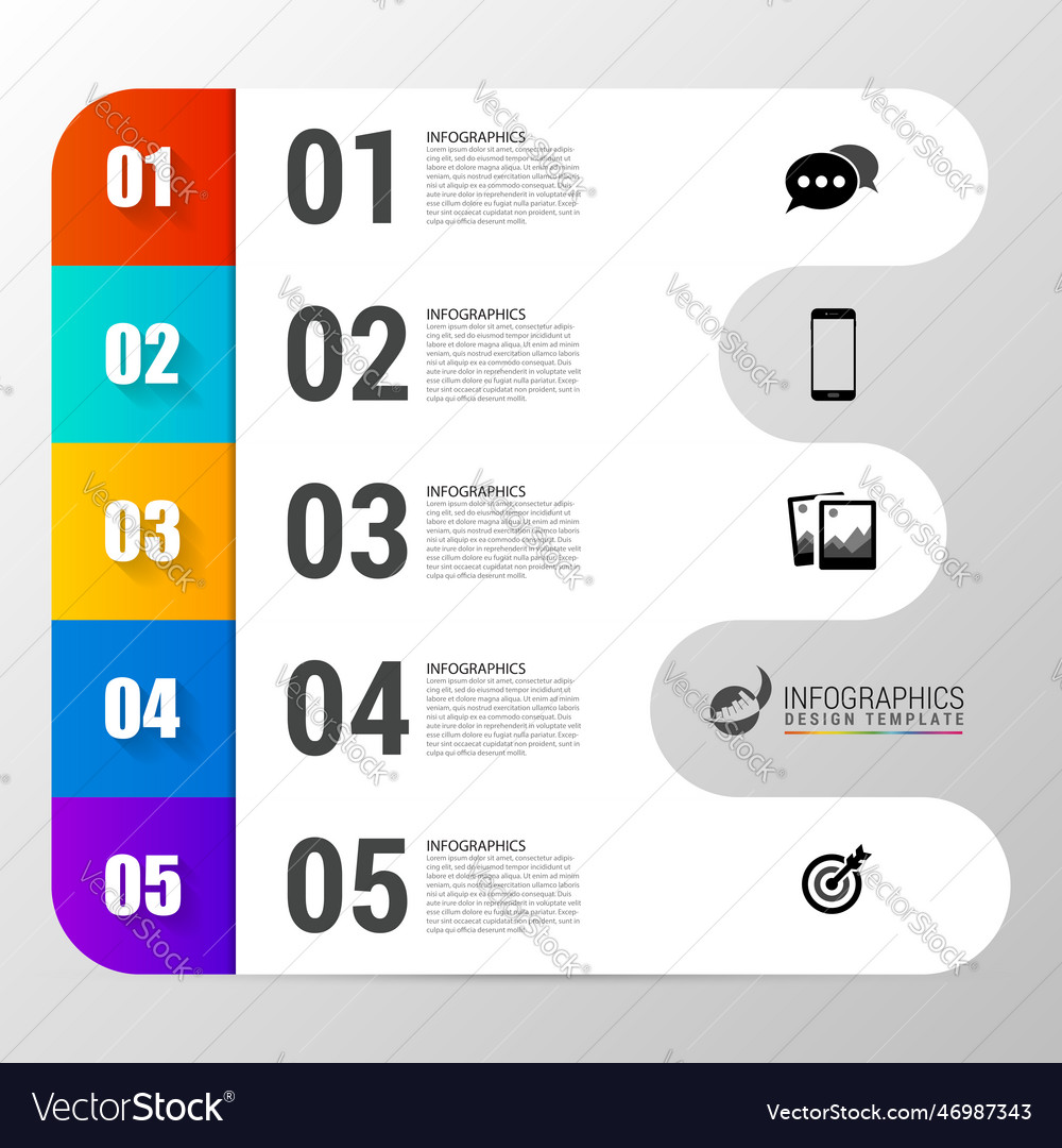 Infographic design template with 5 steps Vector Image