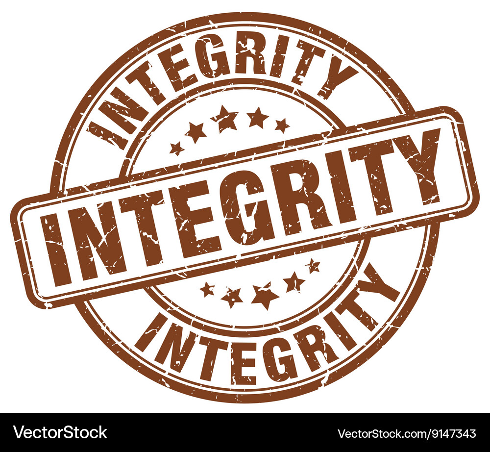 Integrity brown grunge round vintage rubber stamp Vector Image