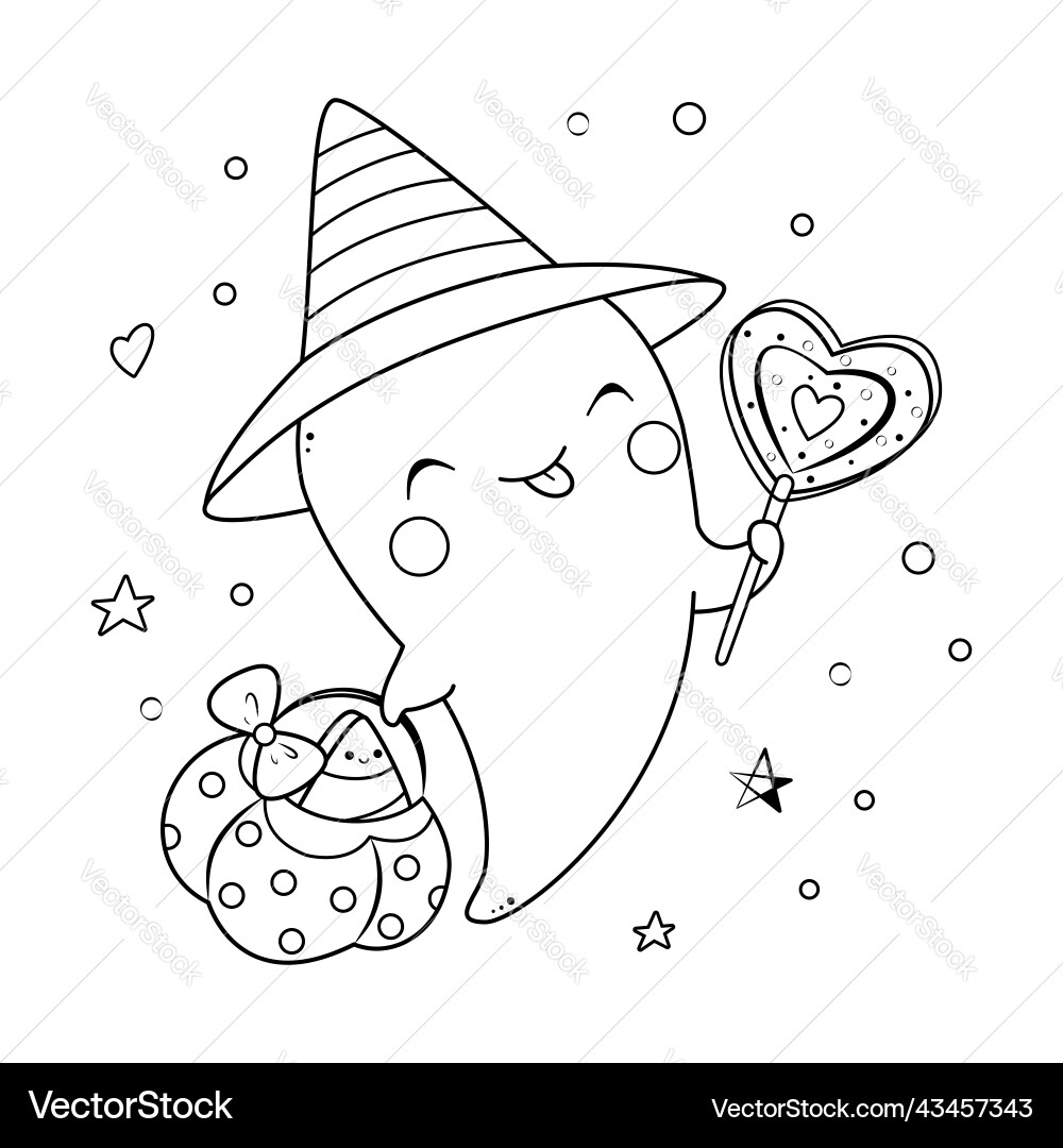 Cute Ghost Coloring Page