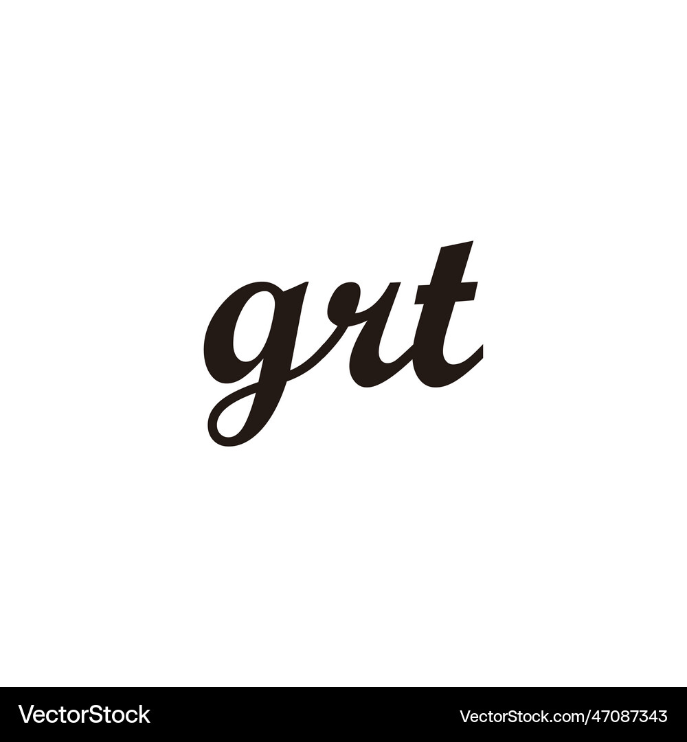 Letter grt connect geometric symbol simple logo Vector Image