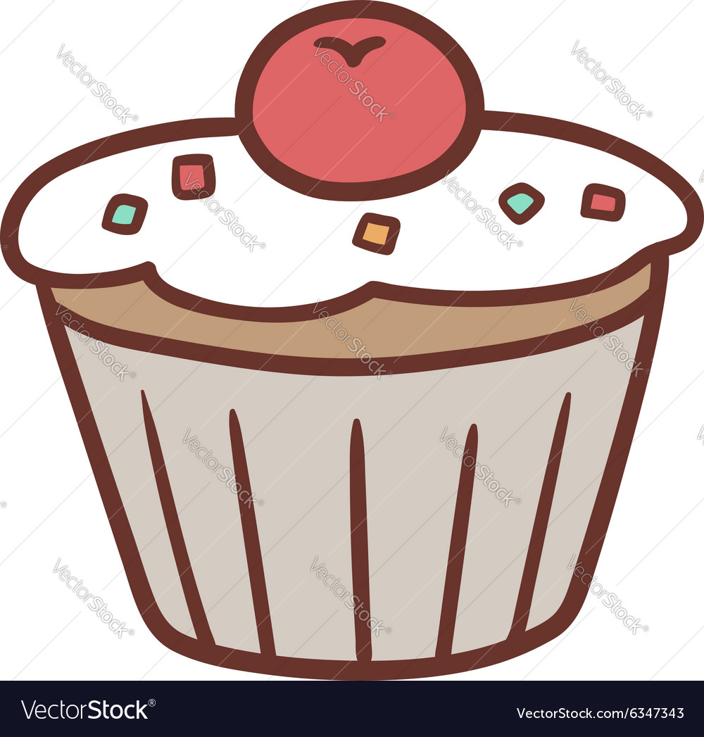 Mini cake Royalty Free Vector Image - VectorStock