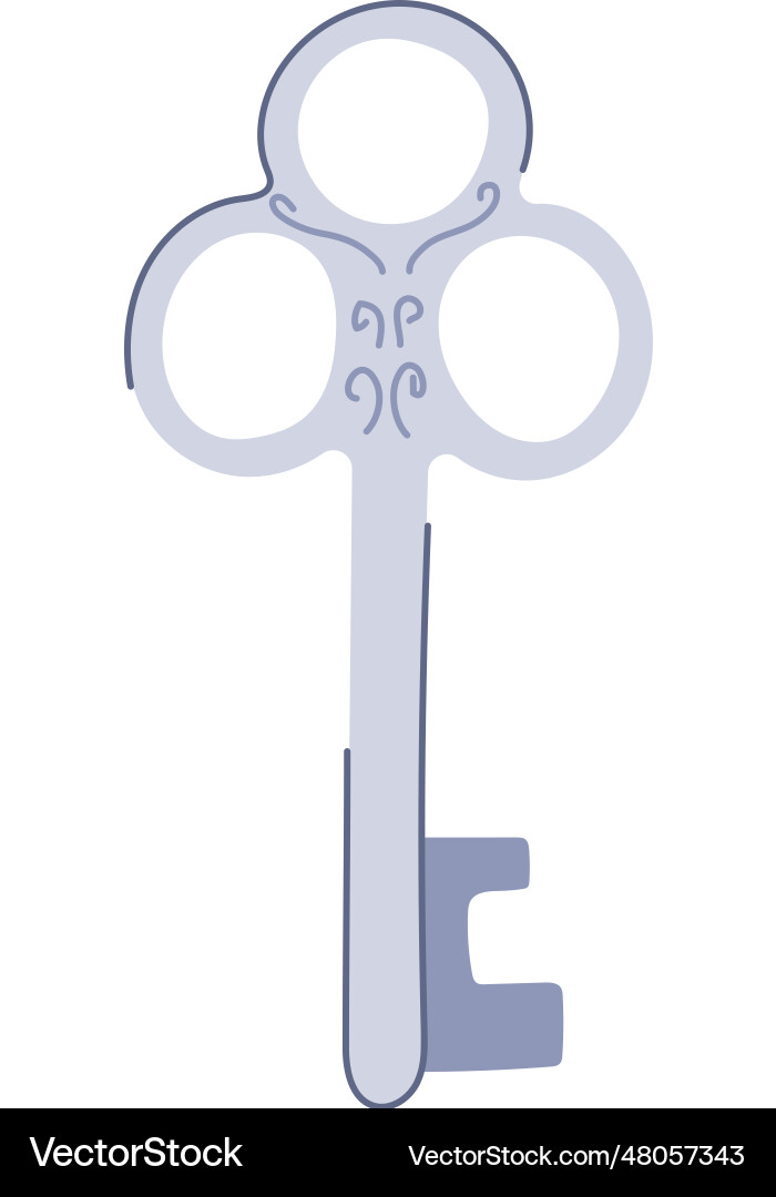 Ornate key vintage cartoon Royalty Free Vector Image