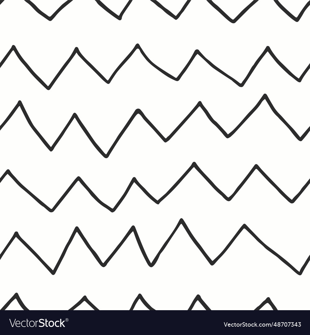 Seamless drawing zigzag pattern simple Royalty Free Vector