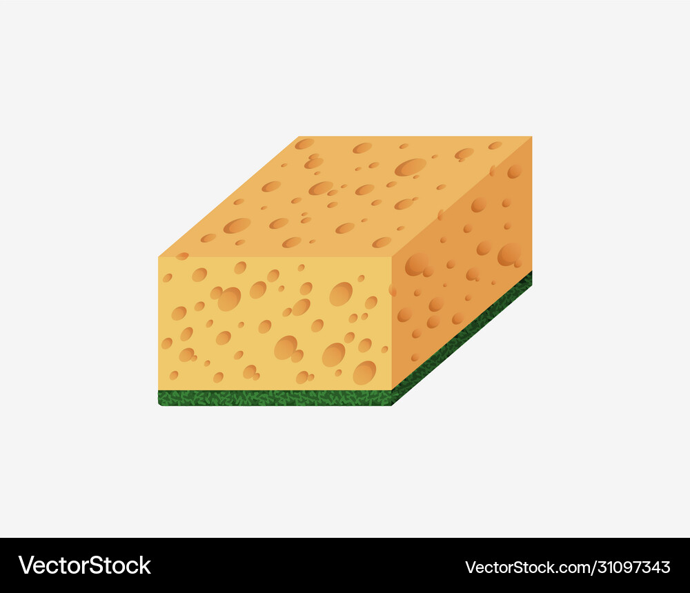 Sponge isometric household needs paralon yellow Vector Image