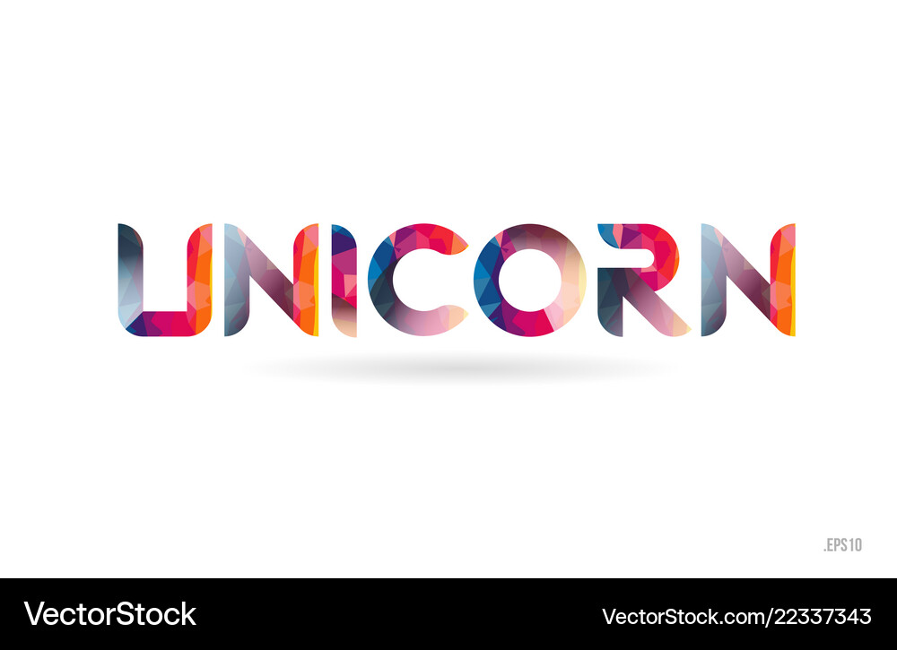 Unicorn colored rainbow word text suitable Vector Image