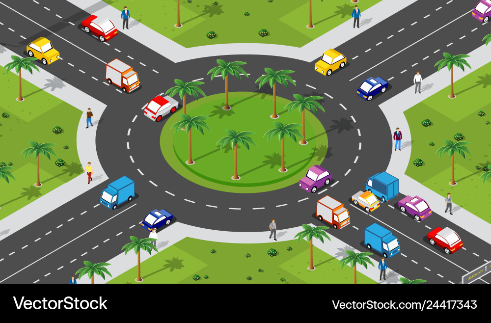 Urban area with an intersection Royalty Free Vector Image