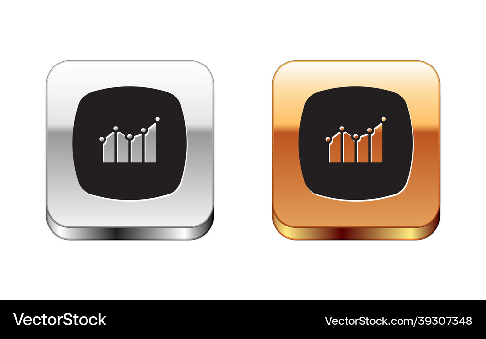 Black financial growth increase icon isolated Vector Image