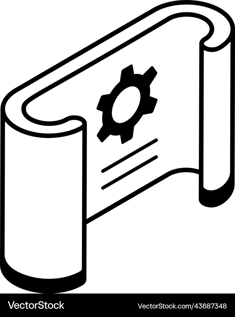 Easy to use outline icon of planning process Vector Image