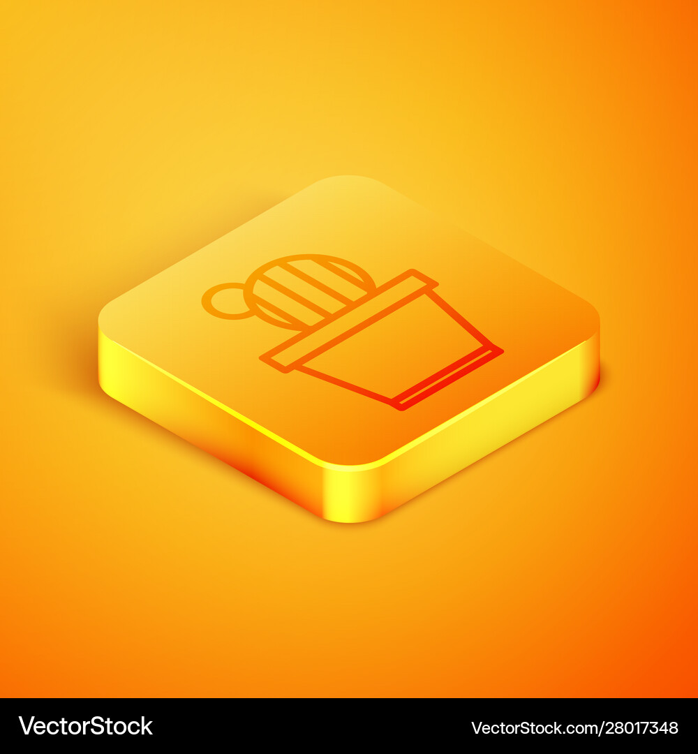 Isometric line cactus and succulent in pot icon Vector Image