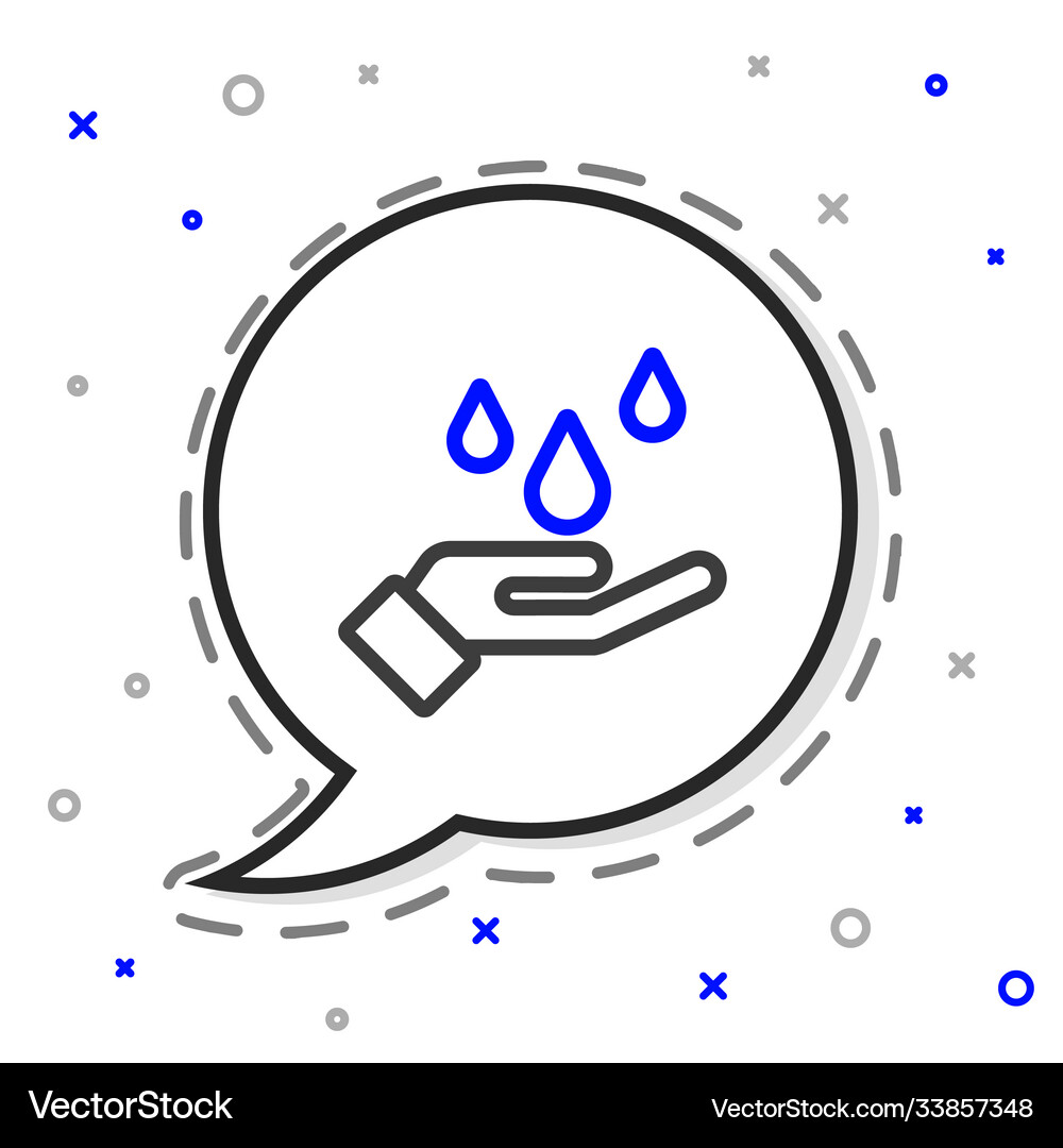 Line washing hands with soap icon isolated on Vector Image