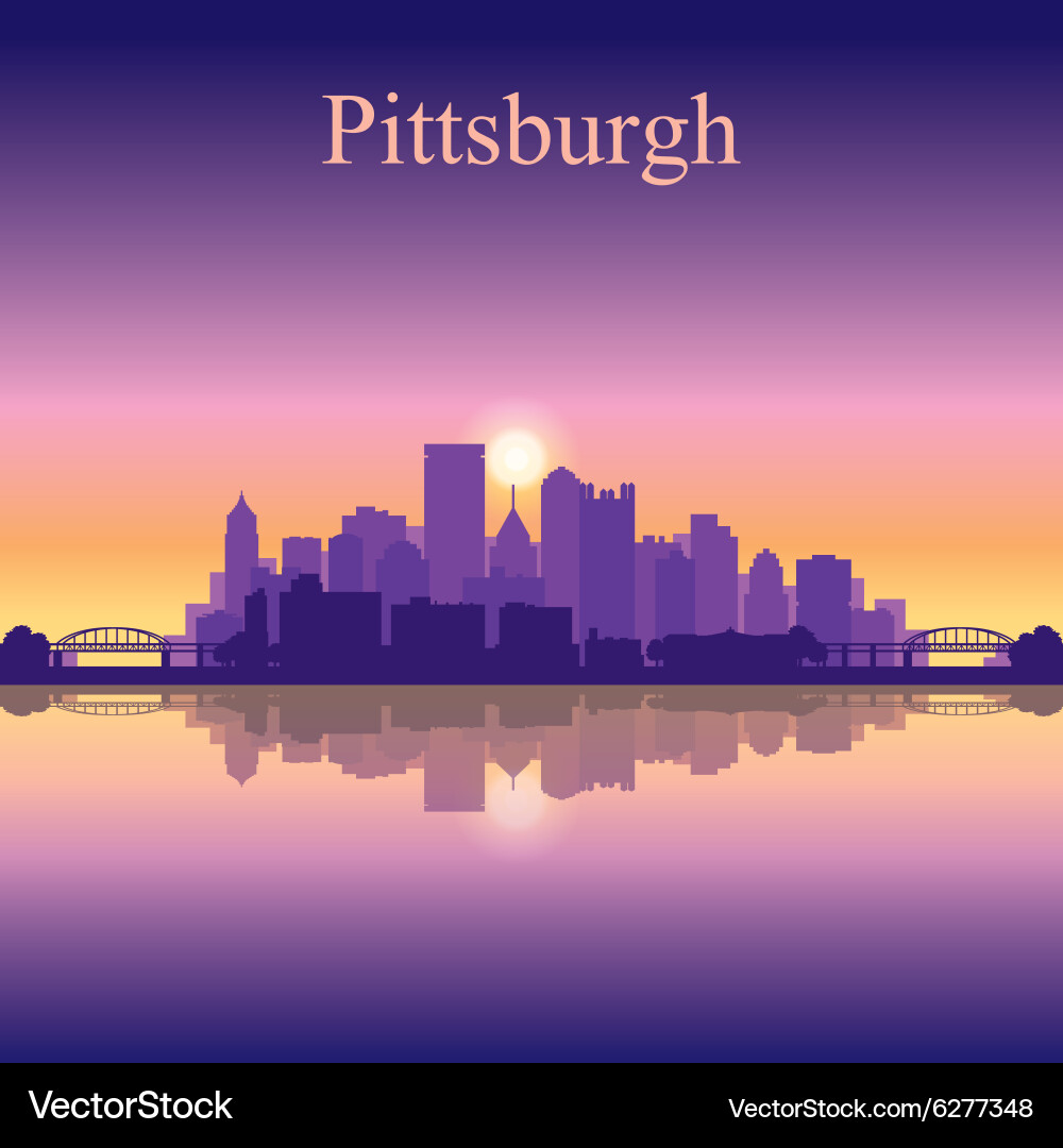 Pittsburgh city skyline silhouette background Vector Image