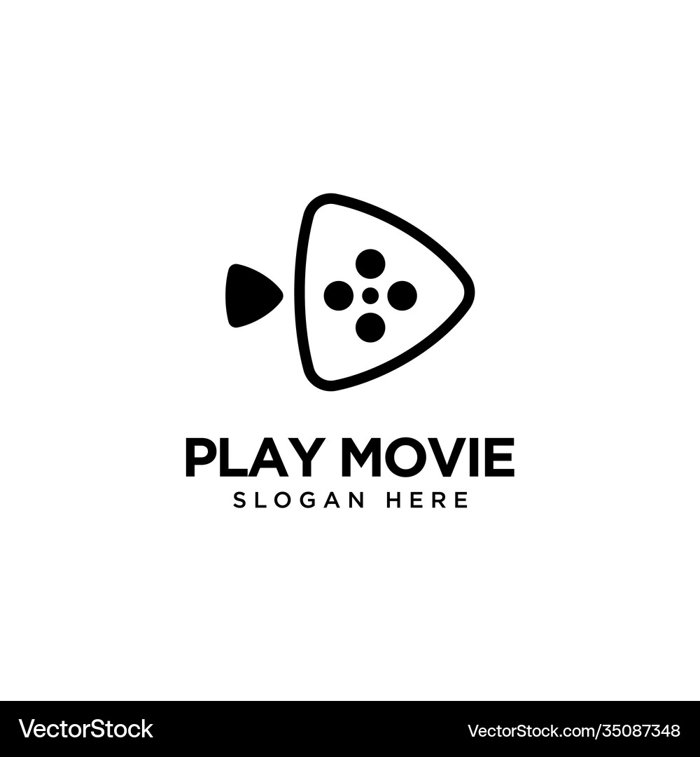 Play movie logo design template Royalty Free Vector Image