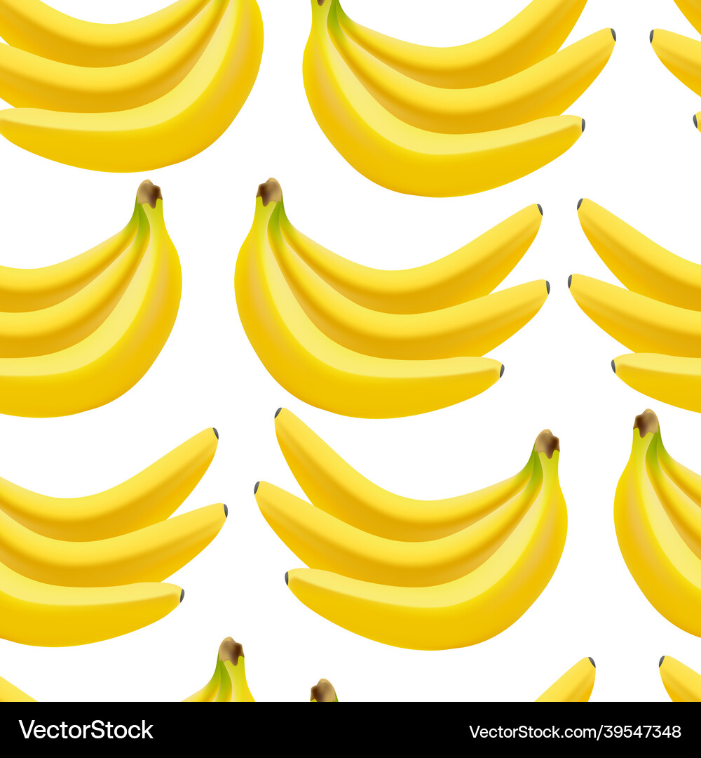 Realistic banana set isolated on white background Vector Image
