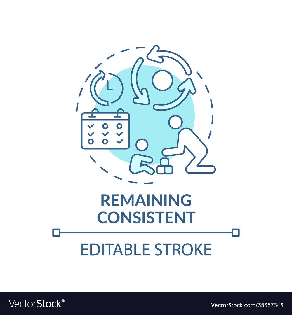 Remaining consistent turquoise concept icon Vector Image