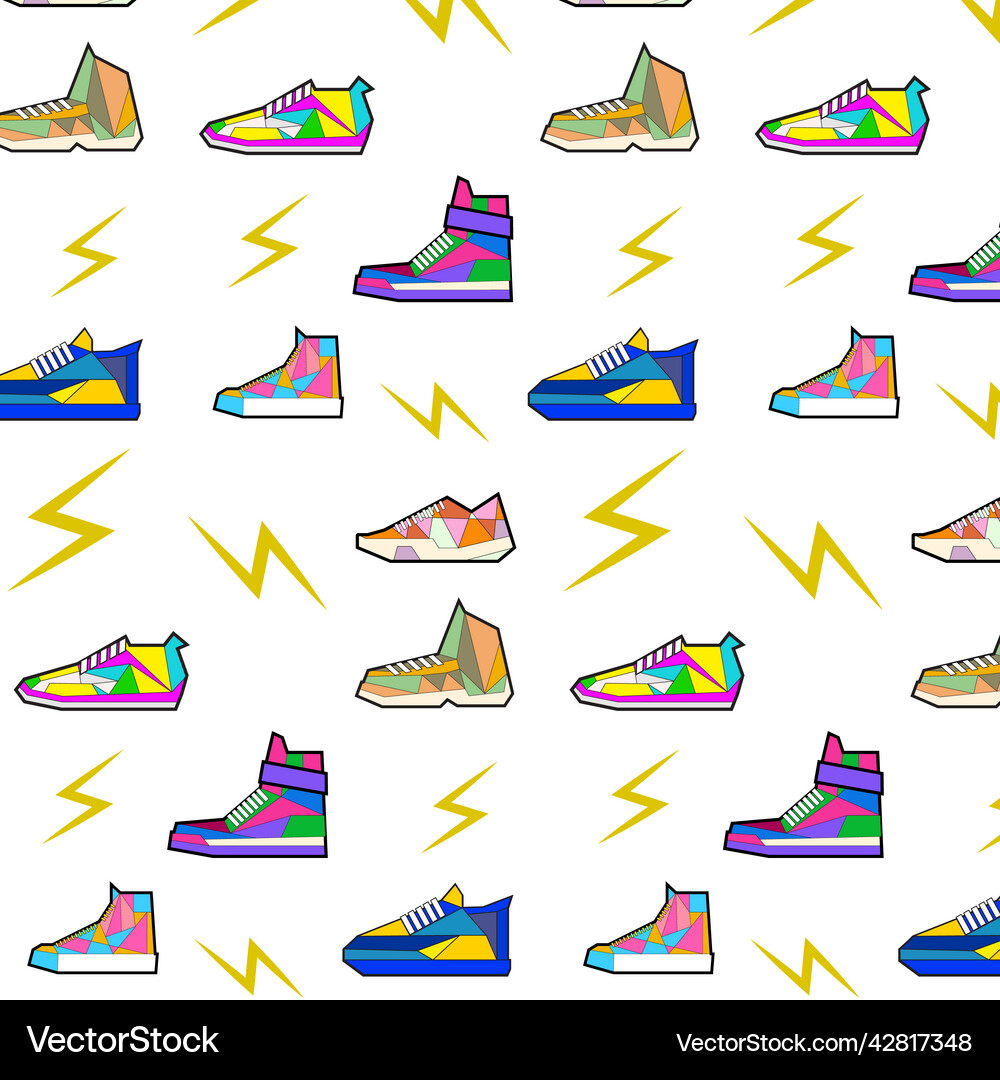 Running equipment seamless pattern sport shoes Vector Image