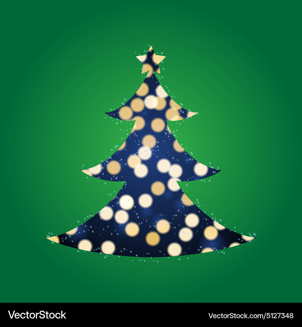 Shining Lights Christmas Tree Royalty Free Vector Image