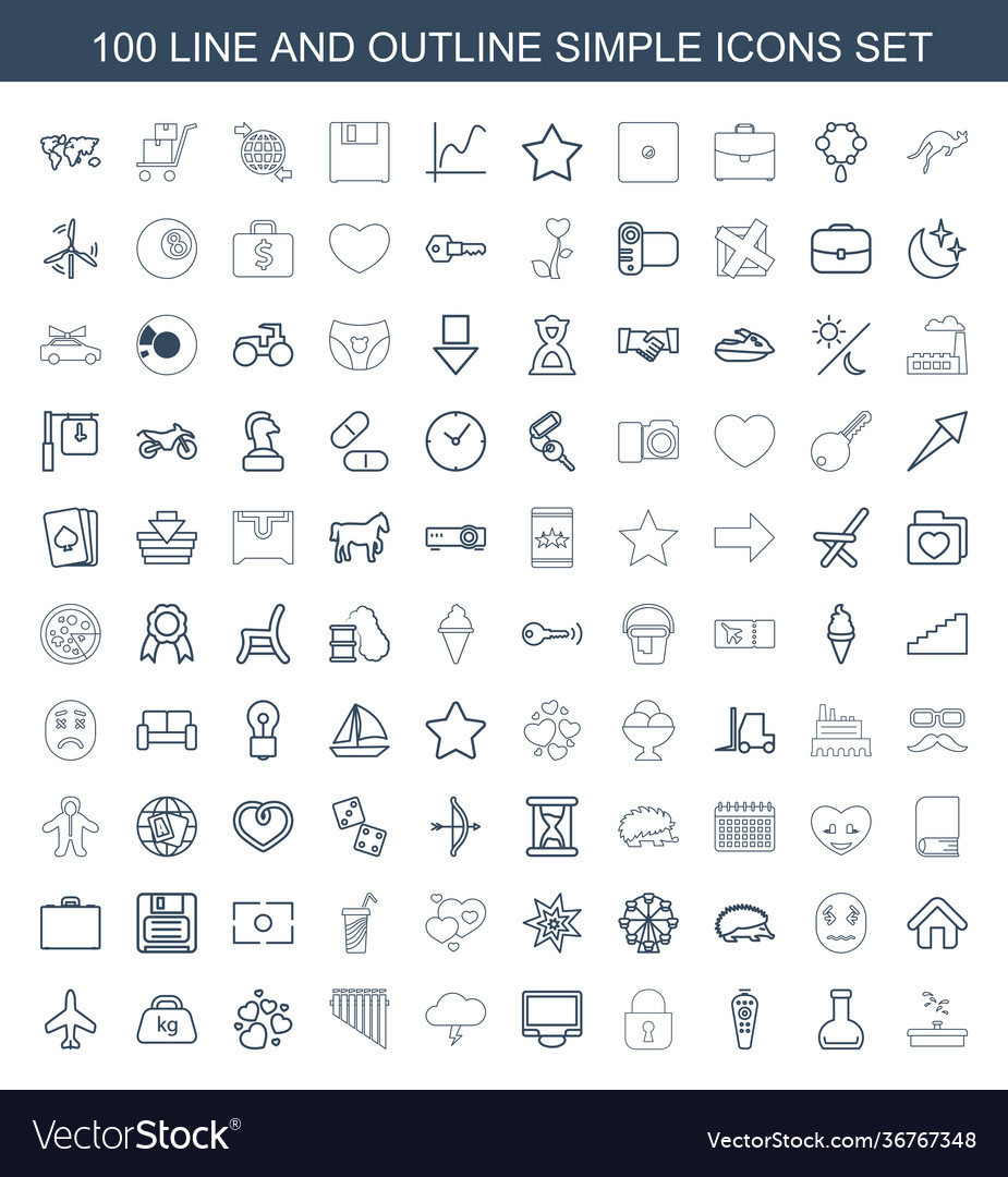 Simple icons Royalty Free Vector Image - VectorStock