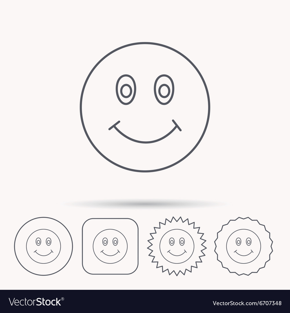Smile icon positive happy face sign Royalty Free Vector