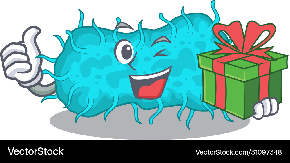 Smiling bacteria prokaryote cartoon character Vector Image