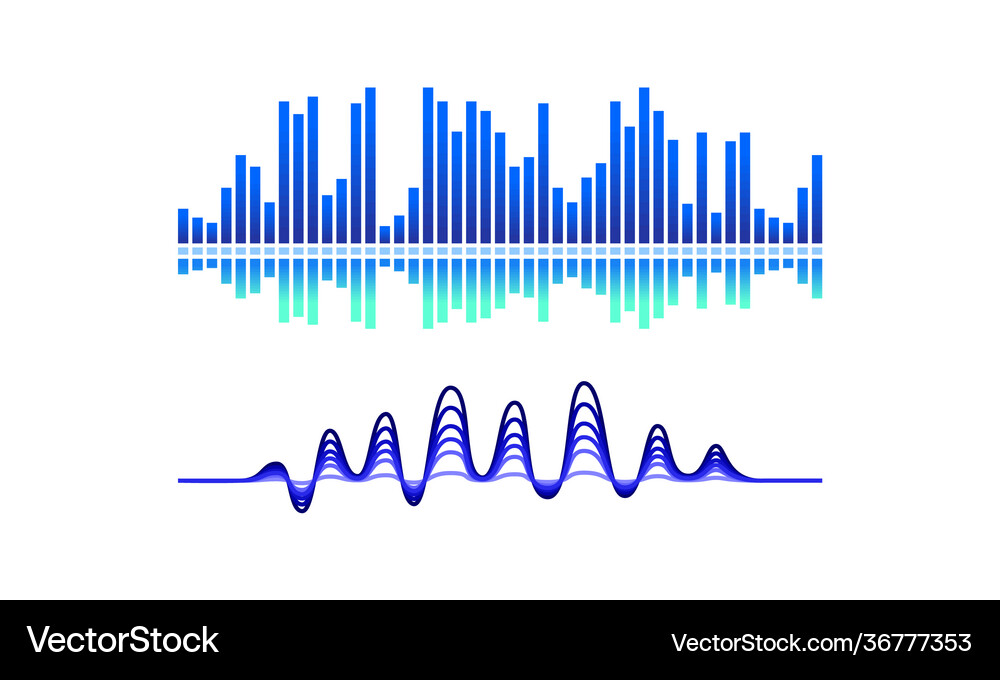 Acoustic waves as audible sound with compression Vector Image