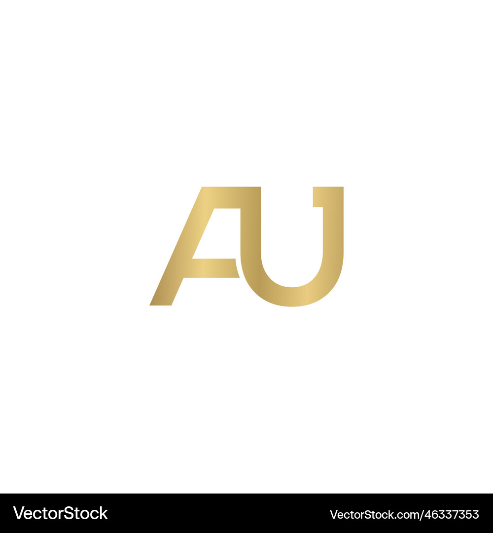 Alphabet initials logo au ua a and u Royalty Free Vector