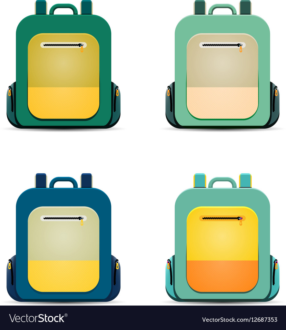 Backpack set Royalty Free Vector Image - VectorStock