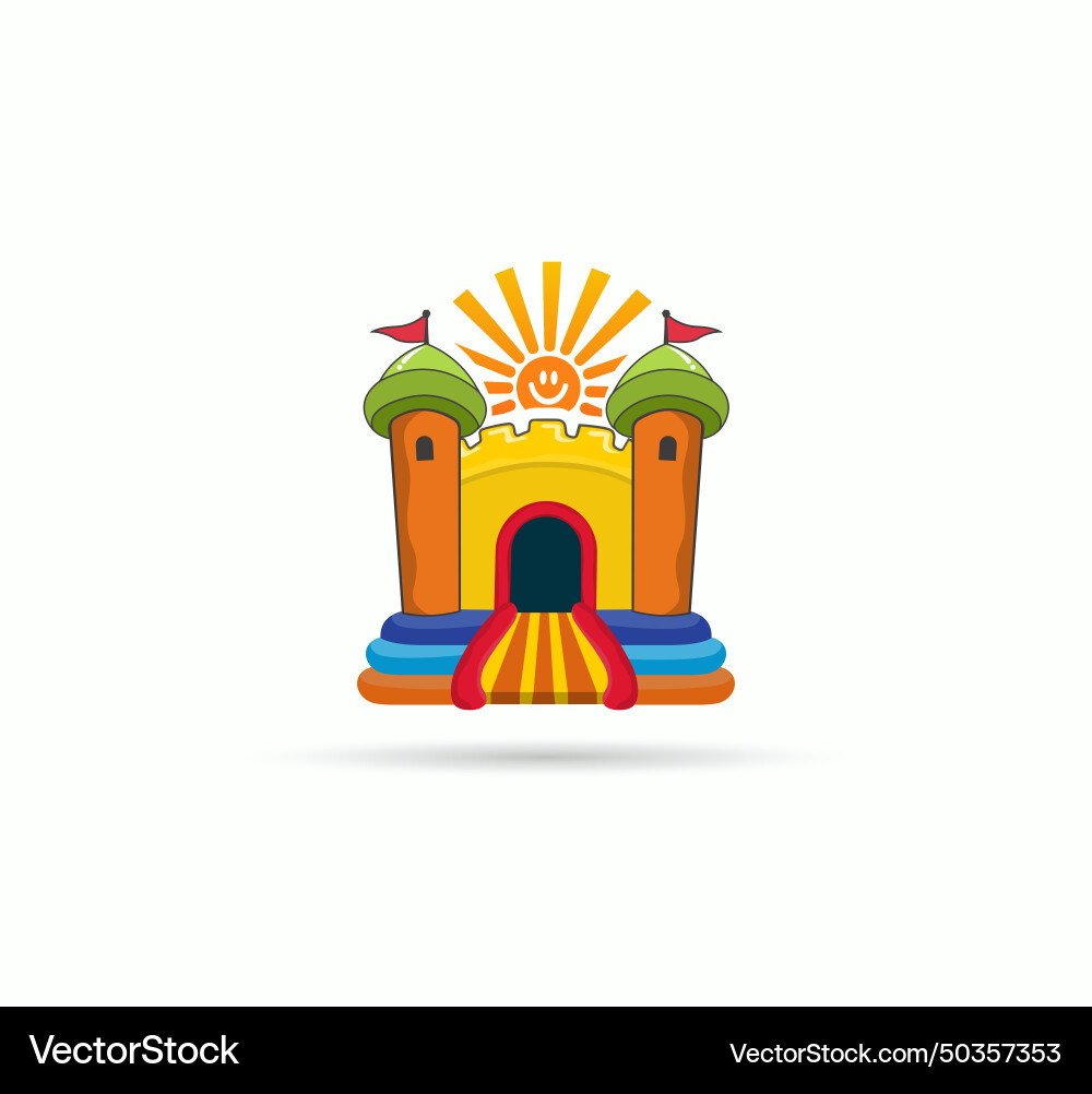 Bouncy castle hire design Royalty Free Vector Image