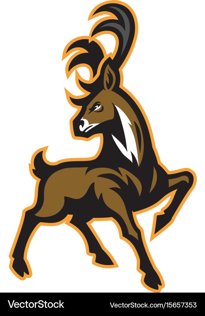 Buck mascot with big antler Royalty Free Vector Image