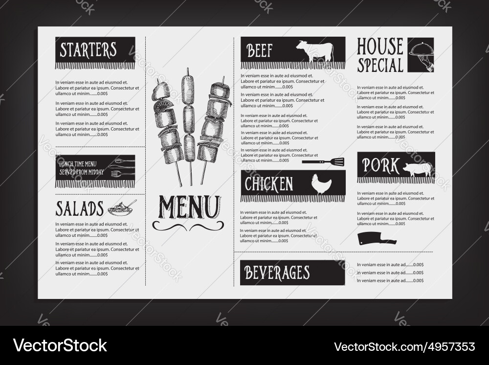Cafe menu restaurant brochure food design template