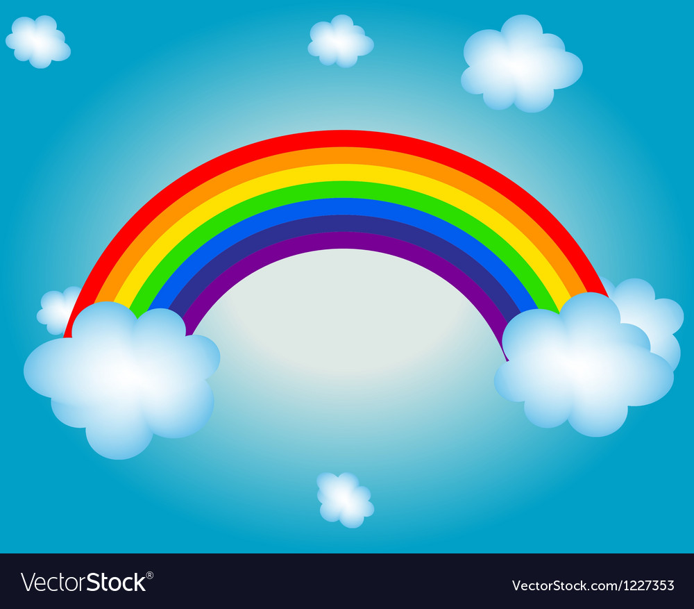 Cloud sun rainbow background Royalty Free Vector Image