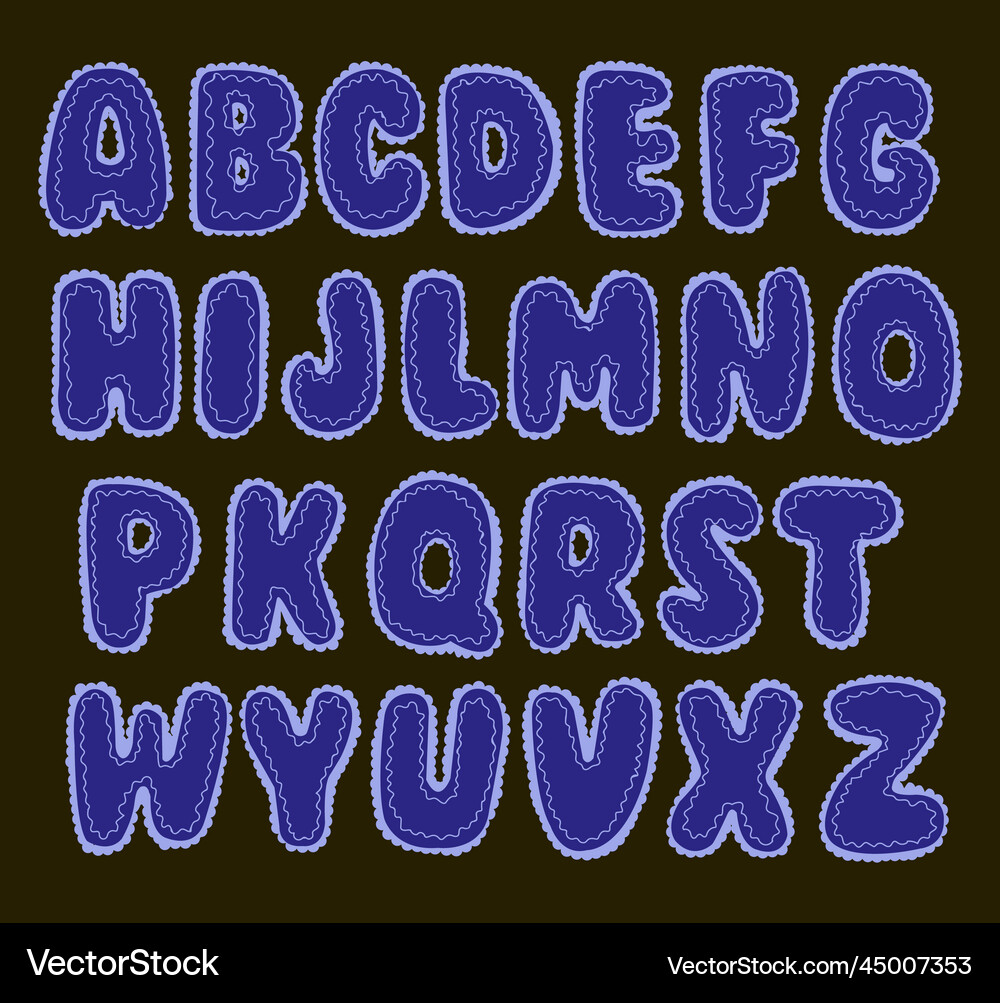 Cute alphabet cartoon letters Royalty Free Vector Image